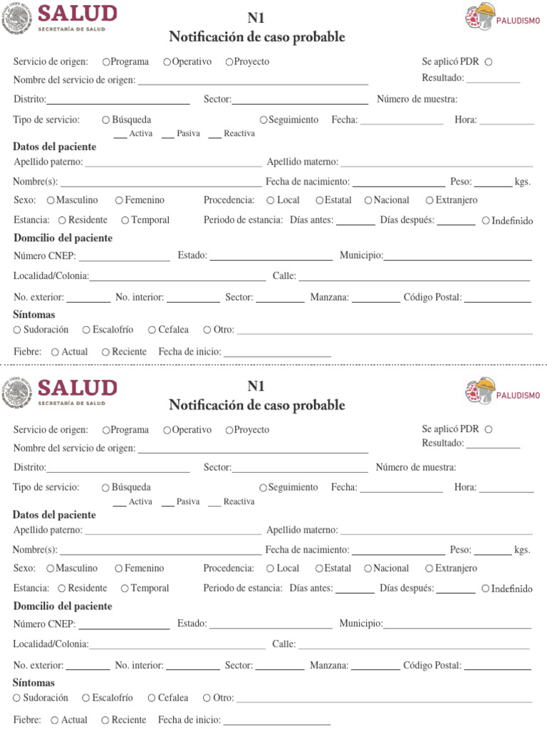 Formato N1 para Envio de Gota Gruesa | PDF | Causas de la muerte | Medicina