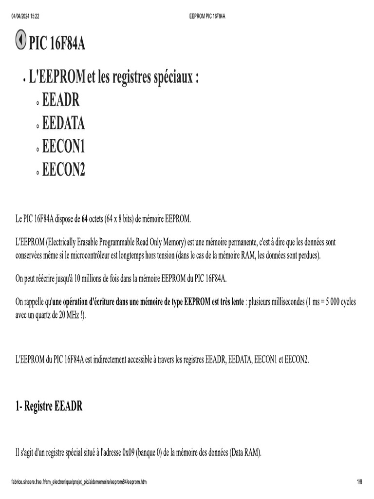 Eeprom Pic 16f84a | PDF | Computers