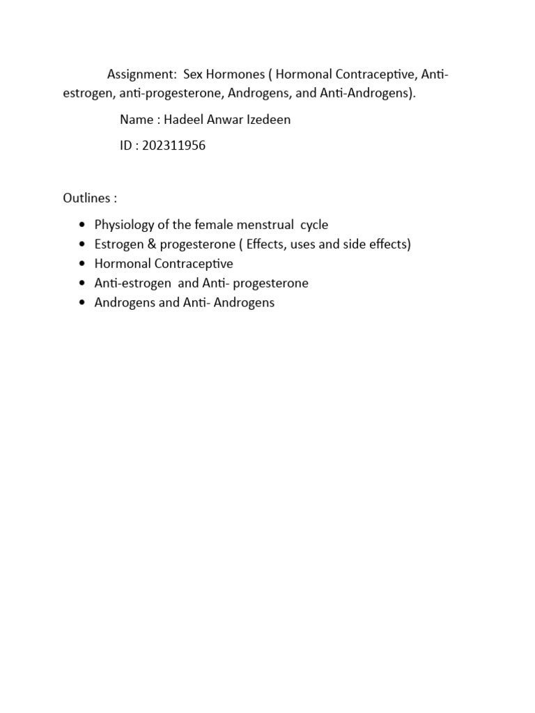 Sex Hormones | PDF | Hormone Replacement Therapy | Combined Oral Contraceptive Pill