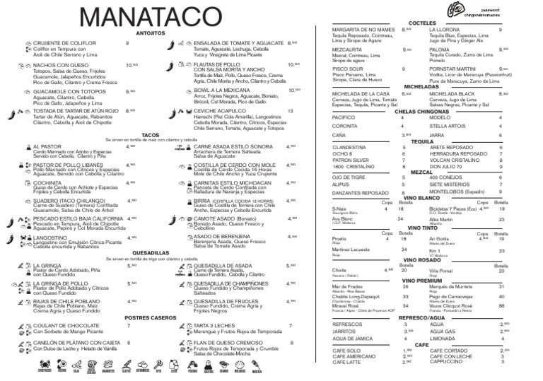 Menu Sa Ximbomba (Actualizado) | PDF | Cilantro | Alimentos