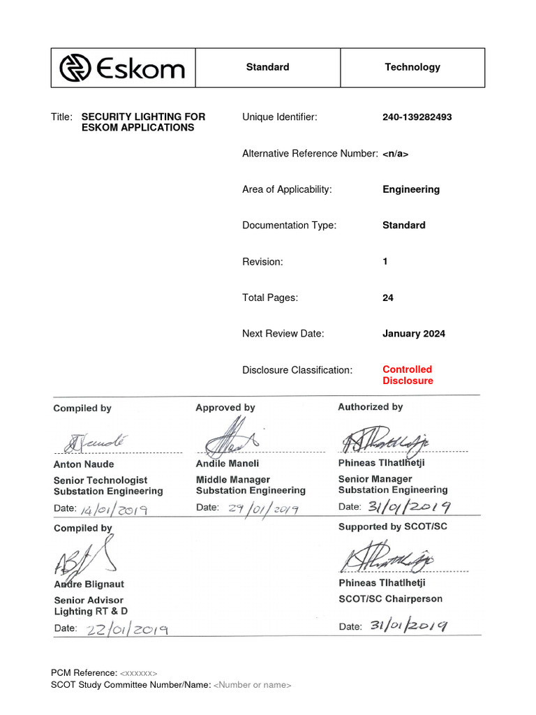 240-139282493 Security Lighting For Eskom Applications STD | PDF ...