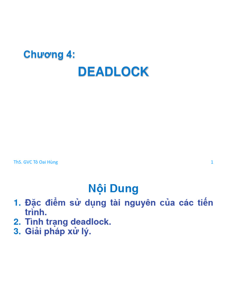 Chapter4 Deadlock | PDF