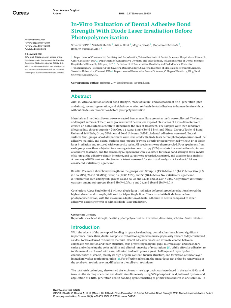 Dr. Megha Ghosh, In-Vitro-Evaluation-Of-Dental-Adhesive-Bond-Strength ... Dr. Megha Ghosh, In-Vitro-Evaluation-Of-Dental-Adhesive-Bond-Strength ...