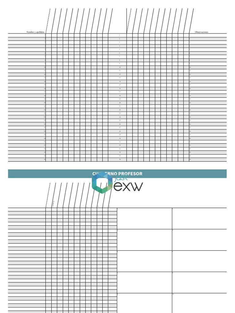 Plantilla Excel Cuaderno Profesor | PDF