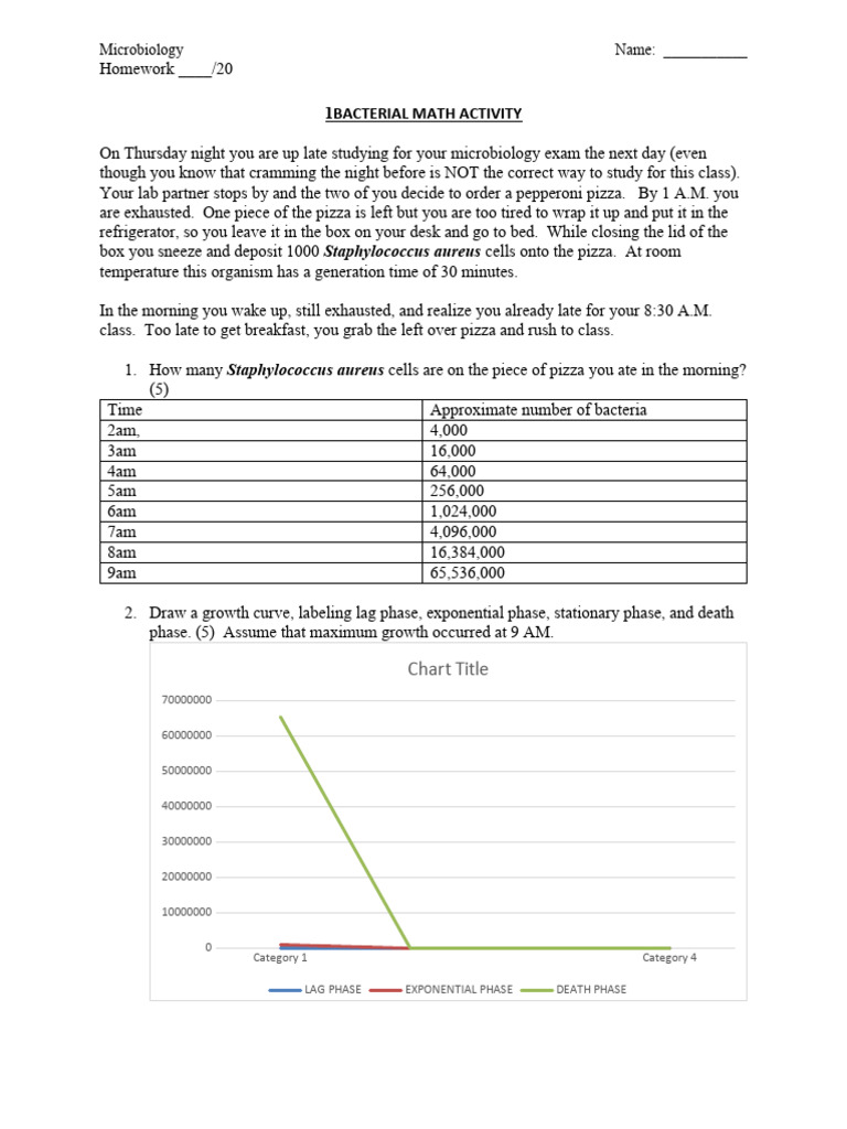 Bacterial Math Activity2 | PDF | Bacteria | Microbiology