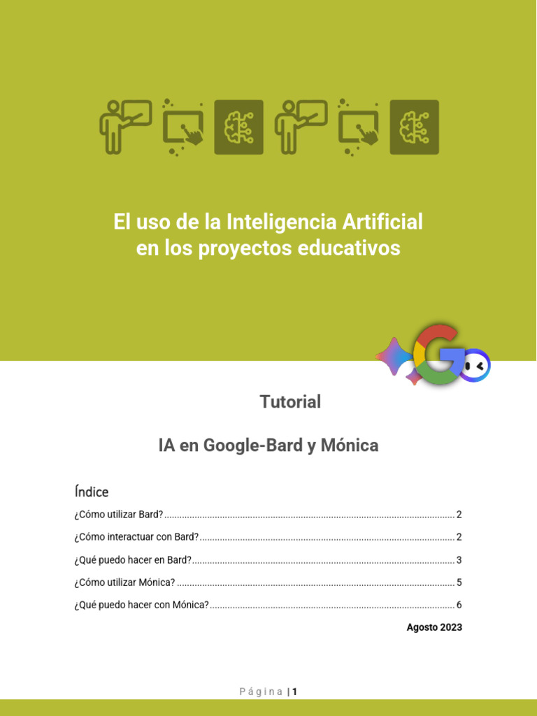 Tutorial-IA en Google-Bard y Monica | PDF | Inteligencia artificial | Inteligencia (IA) y semántica