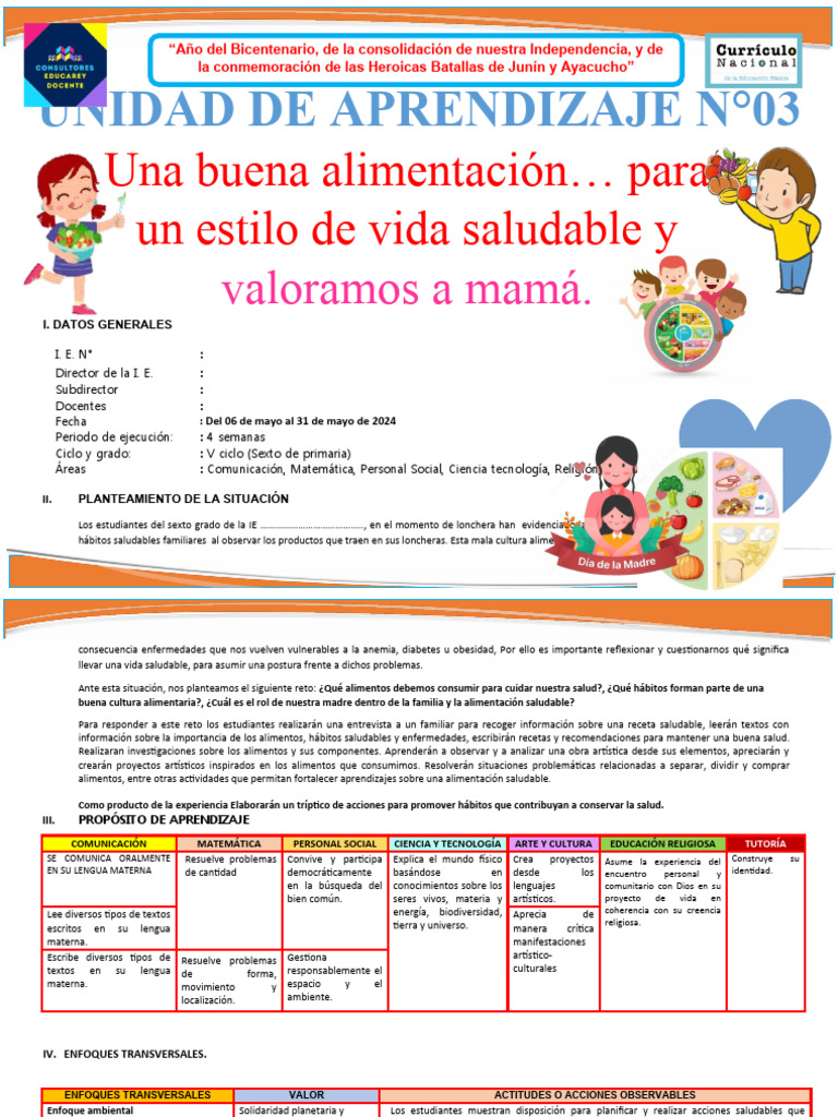 6to Unidad de Aprendizaje 3 | PDF | Números | Aprendizaje