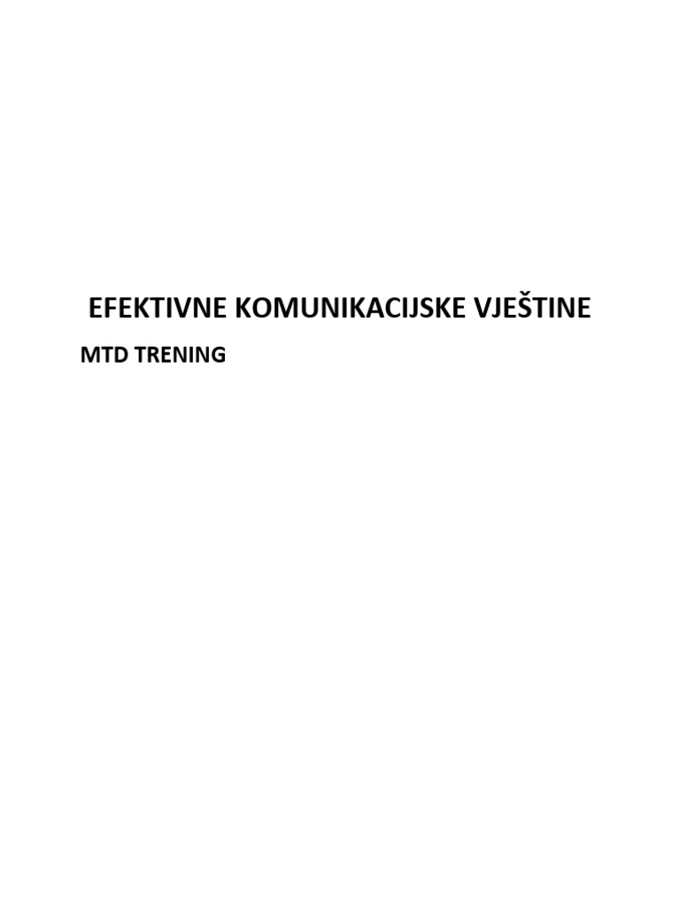 Efektivne Komunikacijske Vjestine LAST | PDF