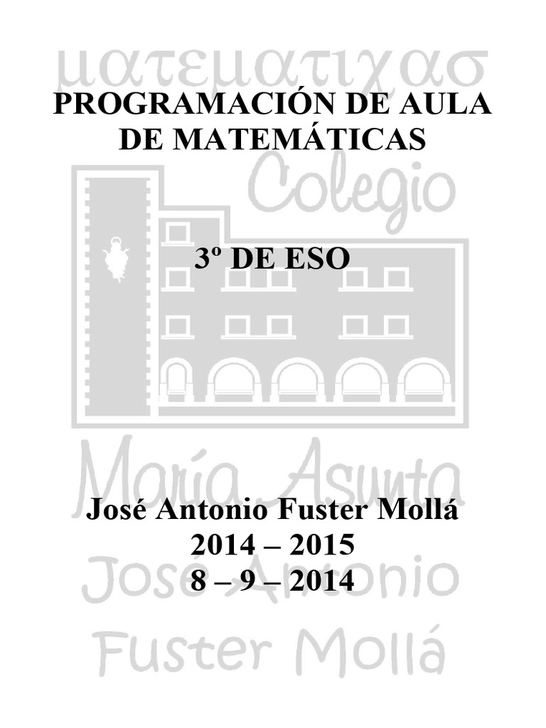 Programación Matemáticas 3º ESO | PDF | Aprendizaje | Evaluación