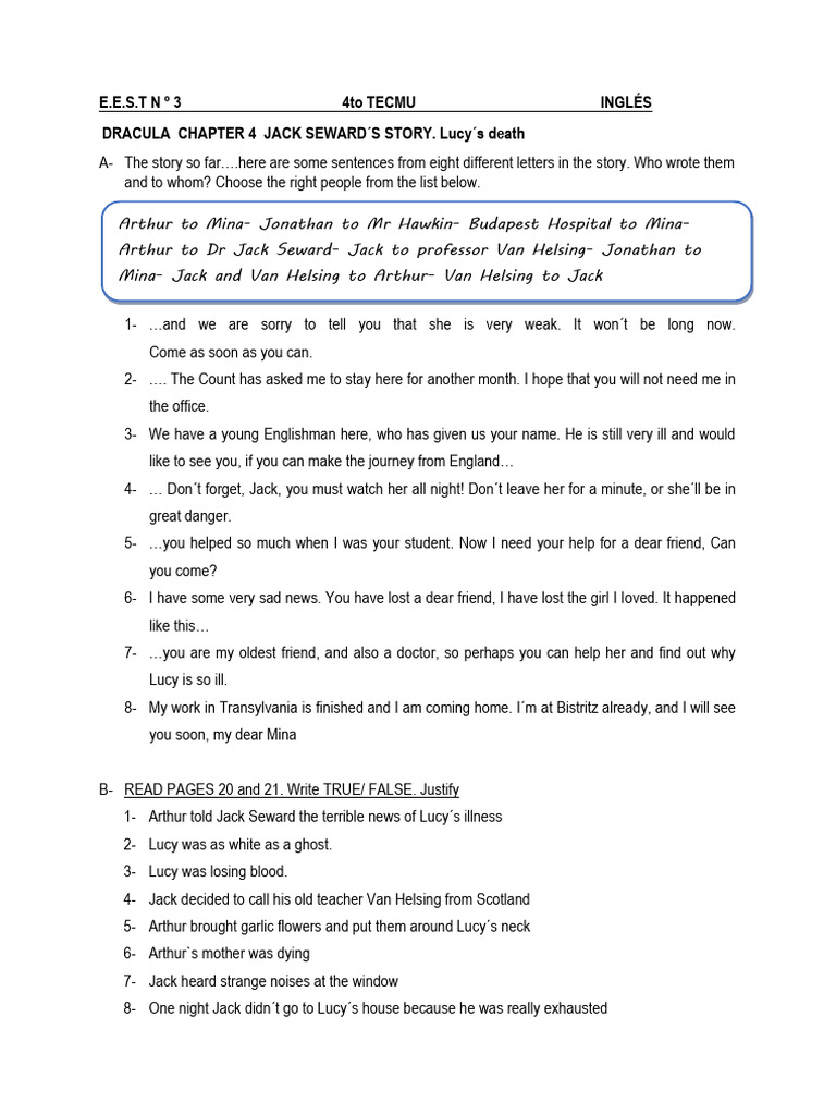 4to Tecmu Dracula Chapter 4 | PDF | Mina Harker | Abraham Van Helsing