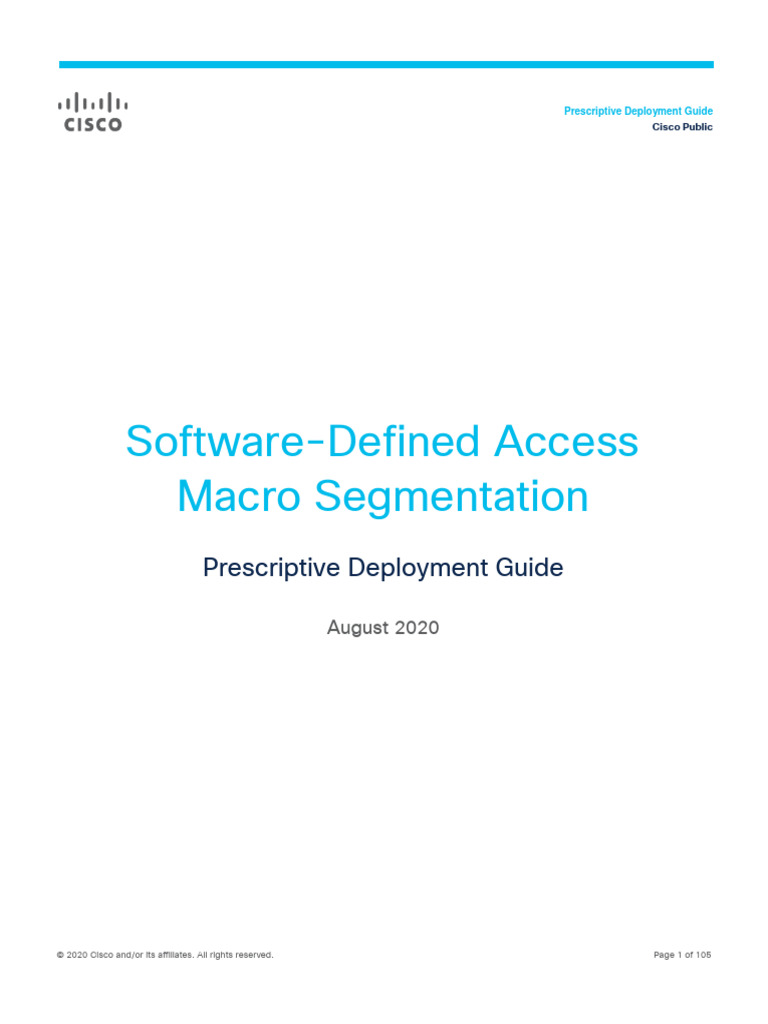 Cisco Sda Macro Segmentation Deploy Guide | PDF | Computer Network | Routing