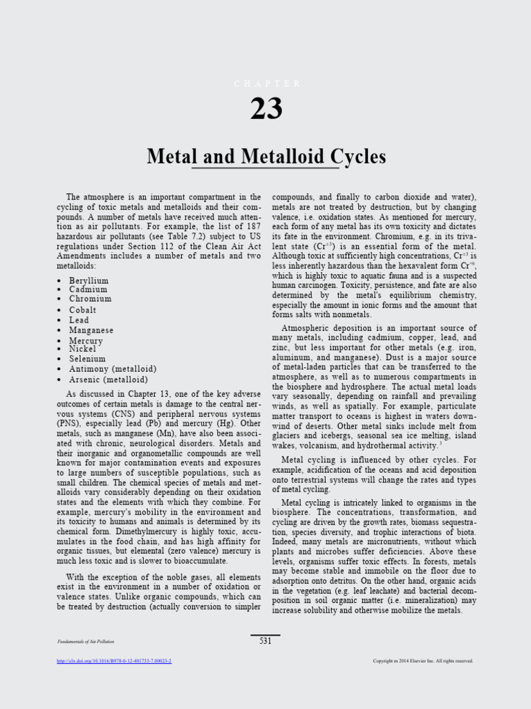 003_Ciclo Metales y Metaloides | PDF | Mercury (Element) | Metals