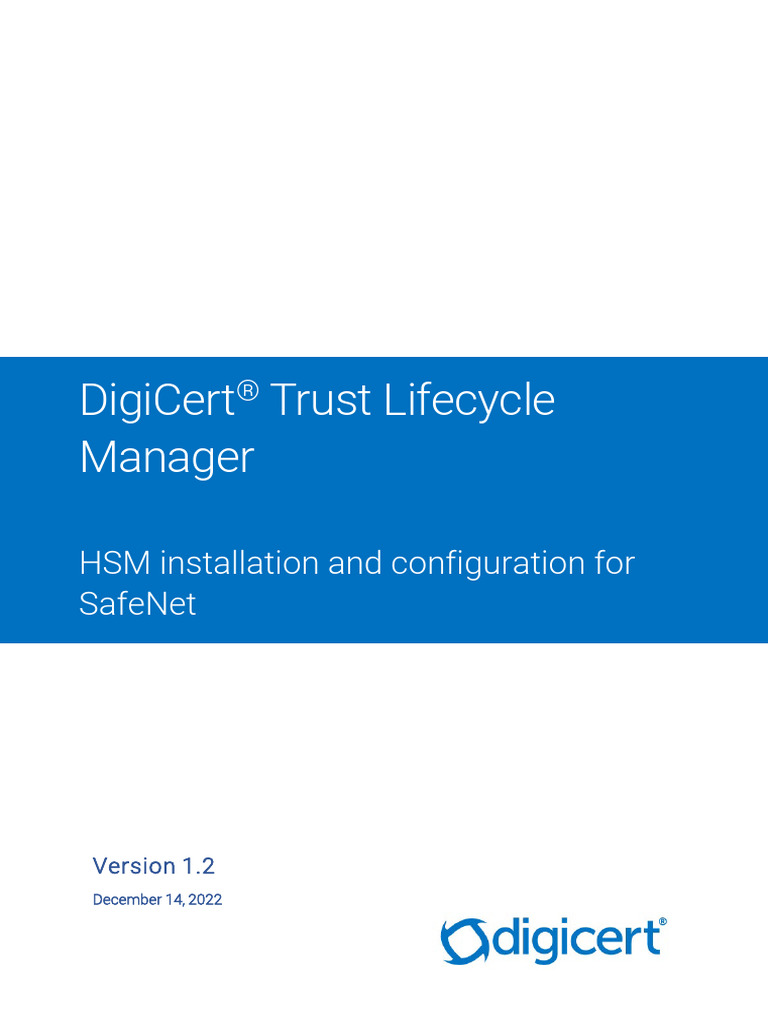 Digicert Trust Lifecycle Manager HSM Installation and Configuration For ...