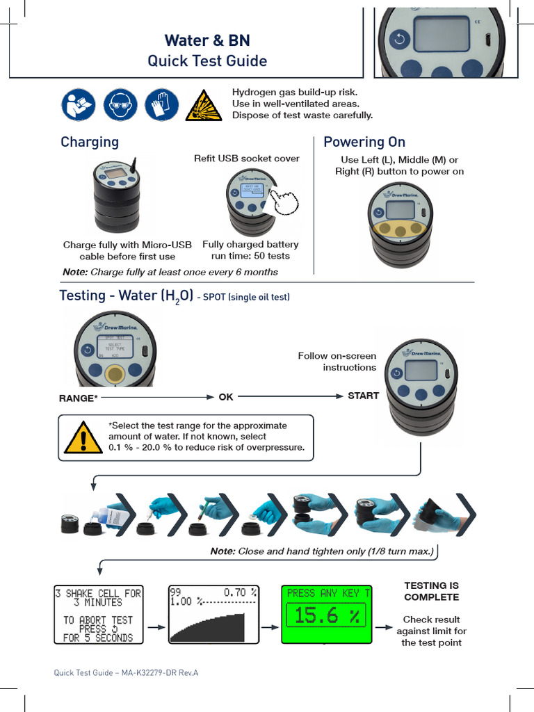 Quick Guide: Water & BN Oil Testing | PDF