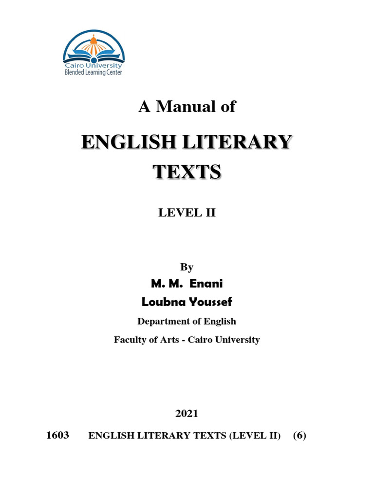 1603 English Literary Texts (Level II) | PDF | Translations