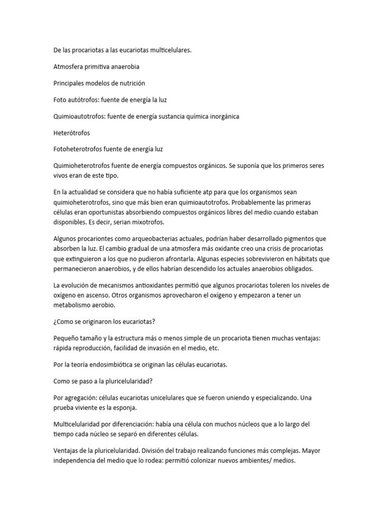 Evolución de la Vida Multicelular | PDF | Plantas | Organismos