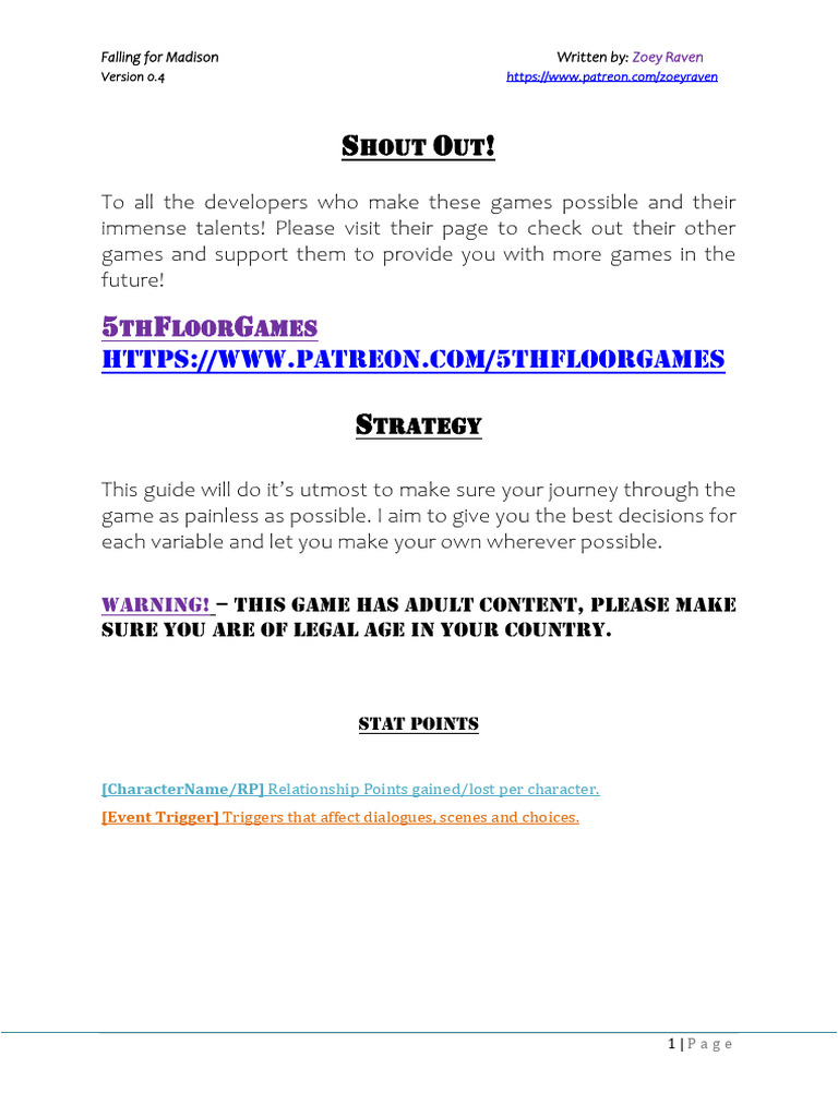 Madison Game Walkthrough Guide | PDF