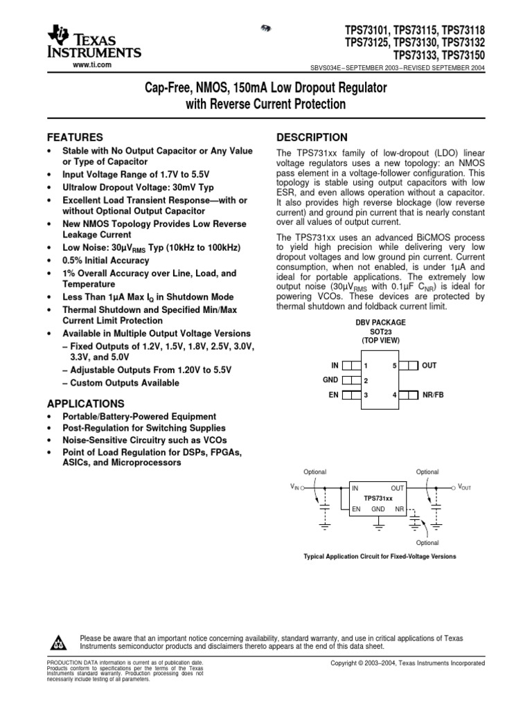 Tps 73125 | PDF | Electrical Engineering | Electricity