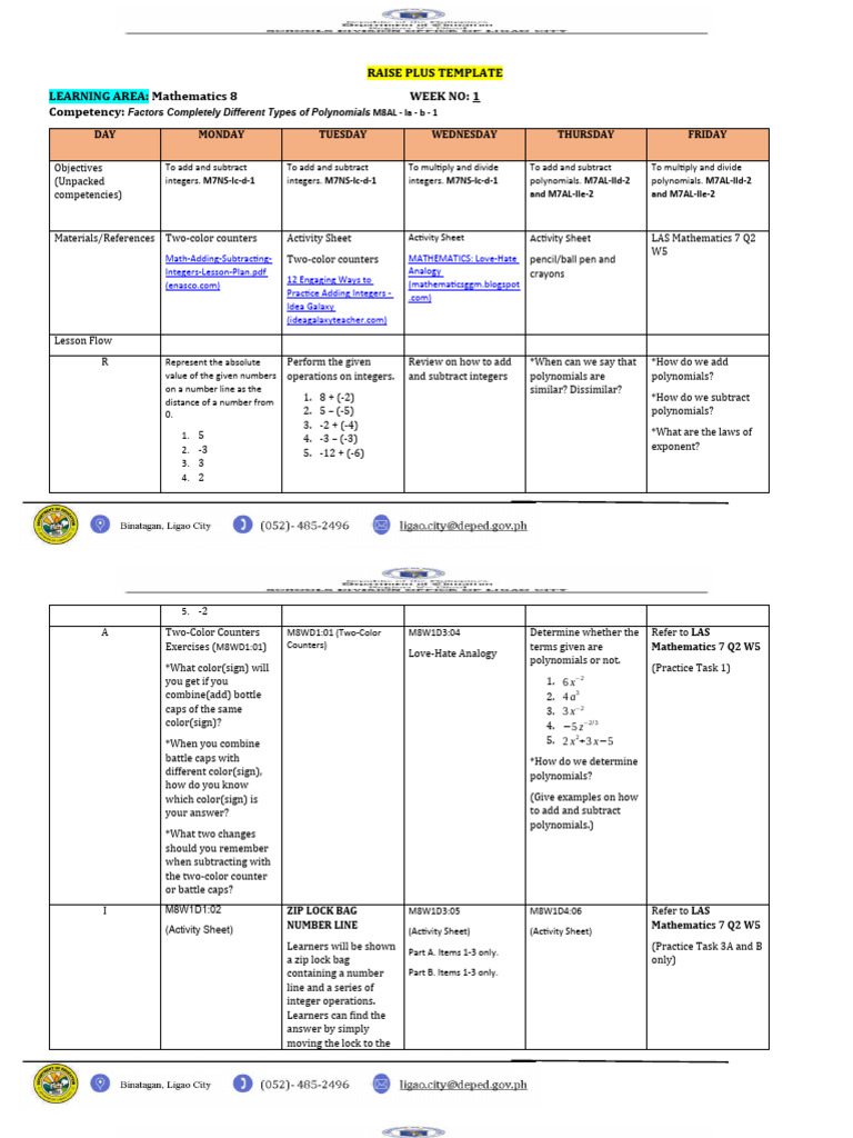 Raise Plus | PDF | Equations | Algebra