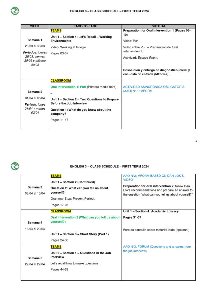 Cronograma | PDF | Human Communication | Learning