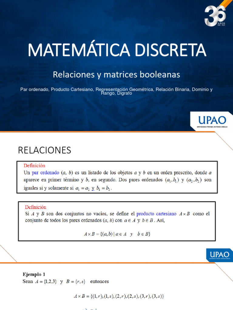 Relaciones y Matrices Boolean | PDF | Matriz (Matemáticas) | Objetos matemáticos