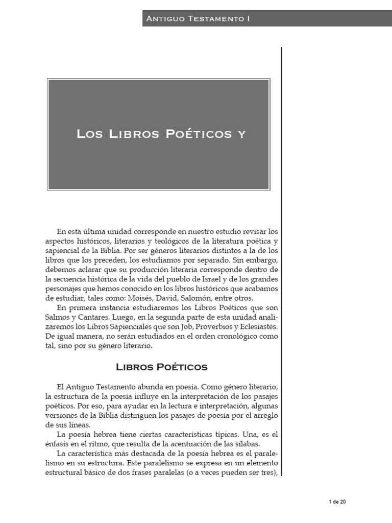 Modulo 5 Libros Poeticos AT I | PDF | Salmos | Canción de canciones