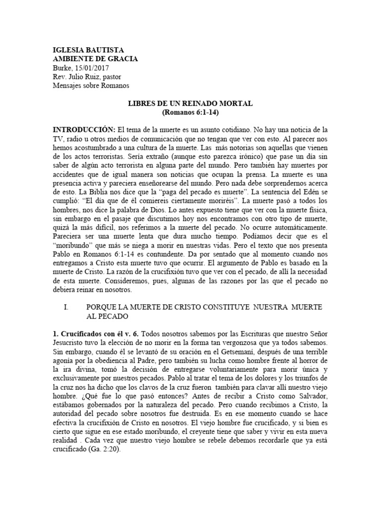 Libres de Un Reinado Mortal | PDF | La resurrección de Jesús | Pecado