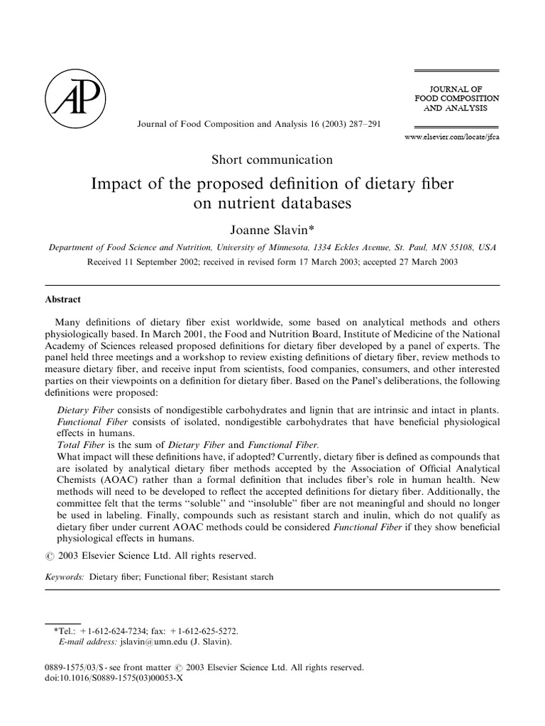 dietary fiber | PDF | Dietary Fiber | Diet & Nutrition