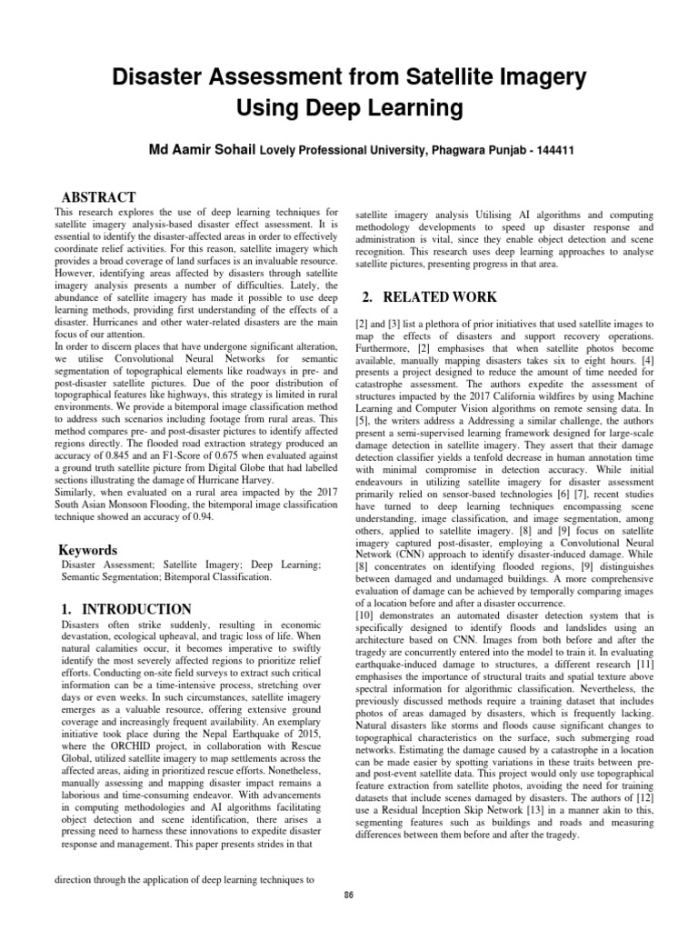 Disaster Assessment From Satellite Imagery Using Deep Learning ...