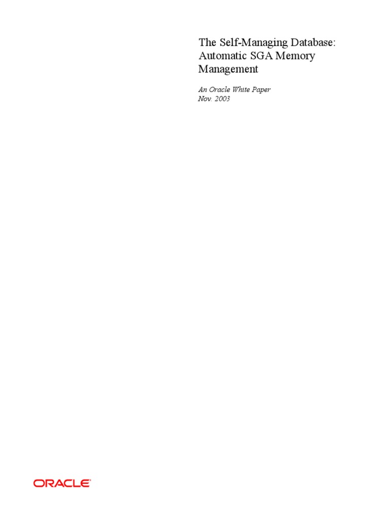 Oracle Database 10G - Automatic Sga Memory Management | PDF | Oracle Database | Cache (Computing)
