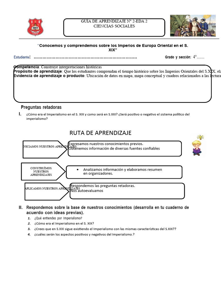 645797934-Guia-de-aprendizaje-2-EDA-2-Ciencias-Sociales-4 | PDF | Guerra de Crimea | Imperialismo