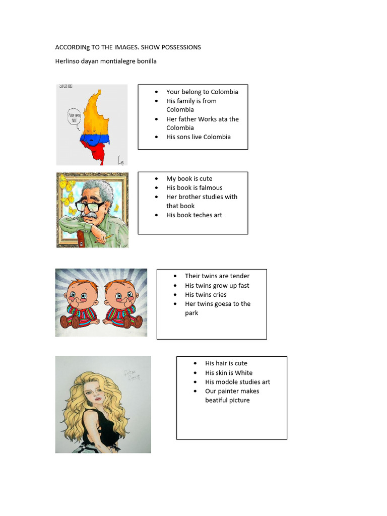 Possessive Adjectives and Verb Exercises | PDF