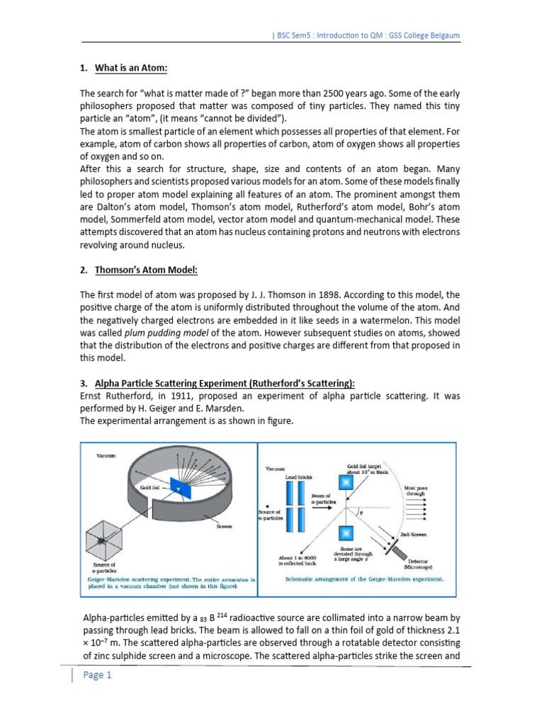 Atomic Models | PDF | Atoms | Electron