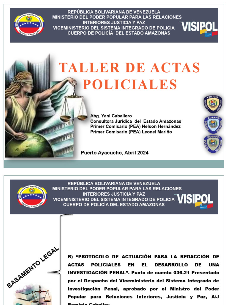 Protocolo para Redacción de Actas Policiales | PDF | Policía | Convenio ...