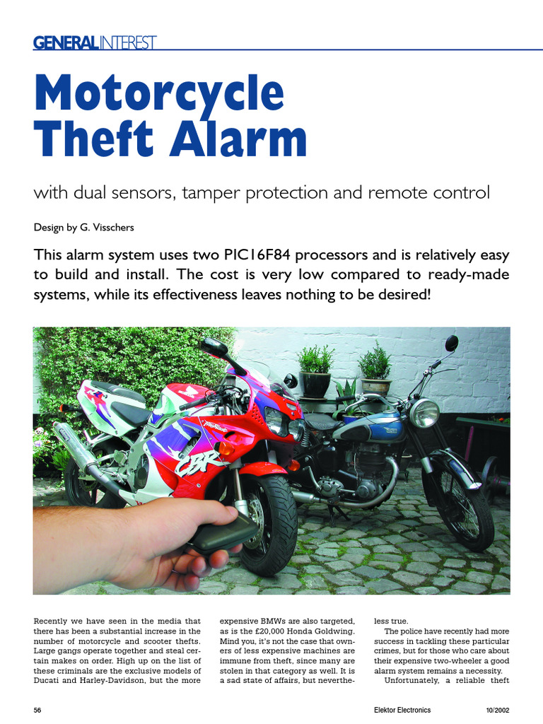 Motorcycle Theft Alarm: With Dual Sensors, Tamper Protection and Remote ...