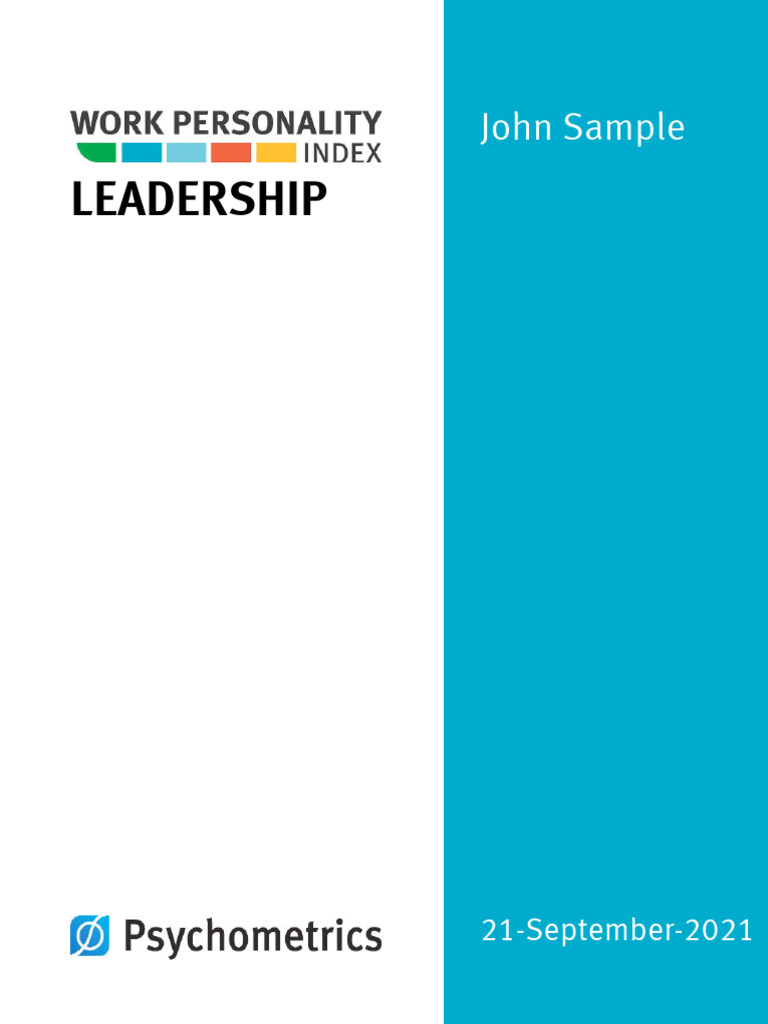 Work Personality Index Leadership Report 2023 | PDF