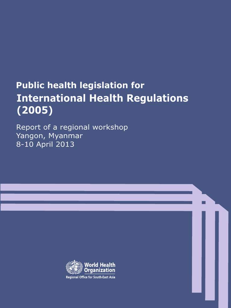 Public Health Legislation For International Health Regulations (2005 ...