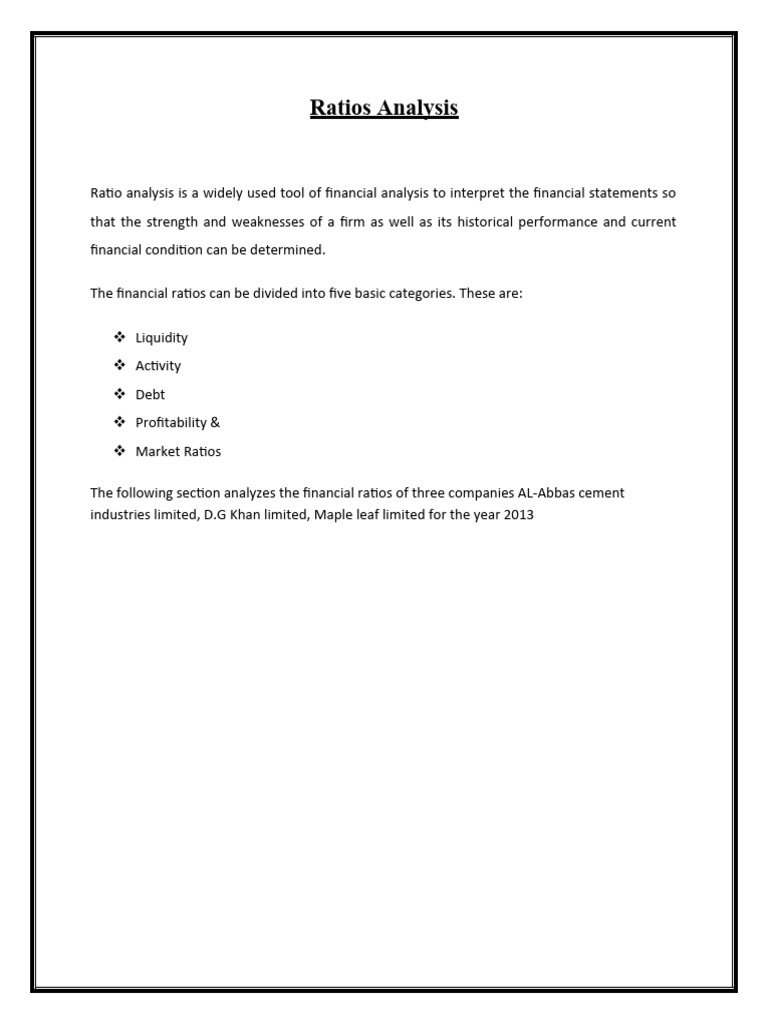 Ratios Analysis | PDF | Equity (Finance) | Market Liquidity
