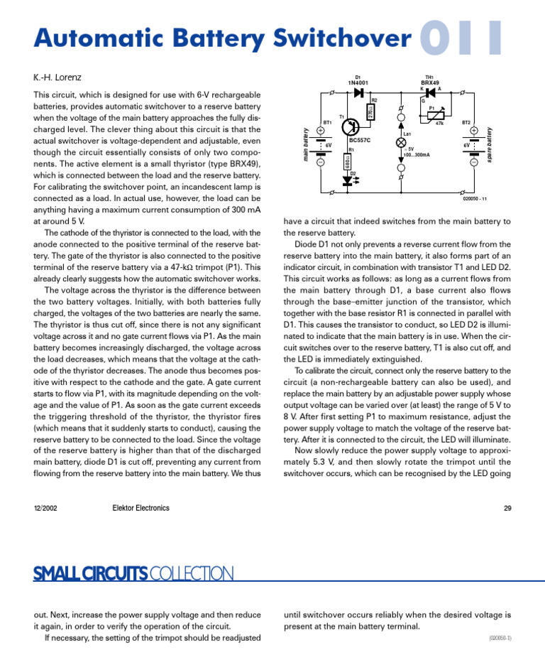 Automatic Battery Switchover: Small Circuitscollection | PDF | Rectifier | Power Supply