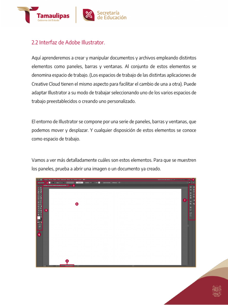 Interfaz y Espacio de Trabajo en Illustrator | PDF | Ventana ...