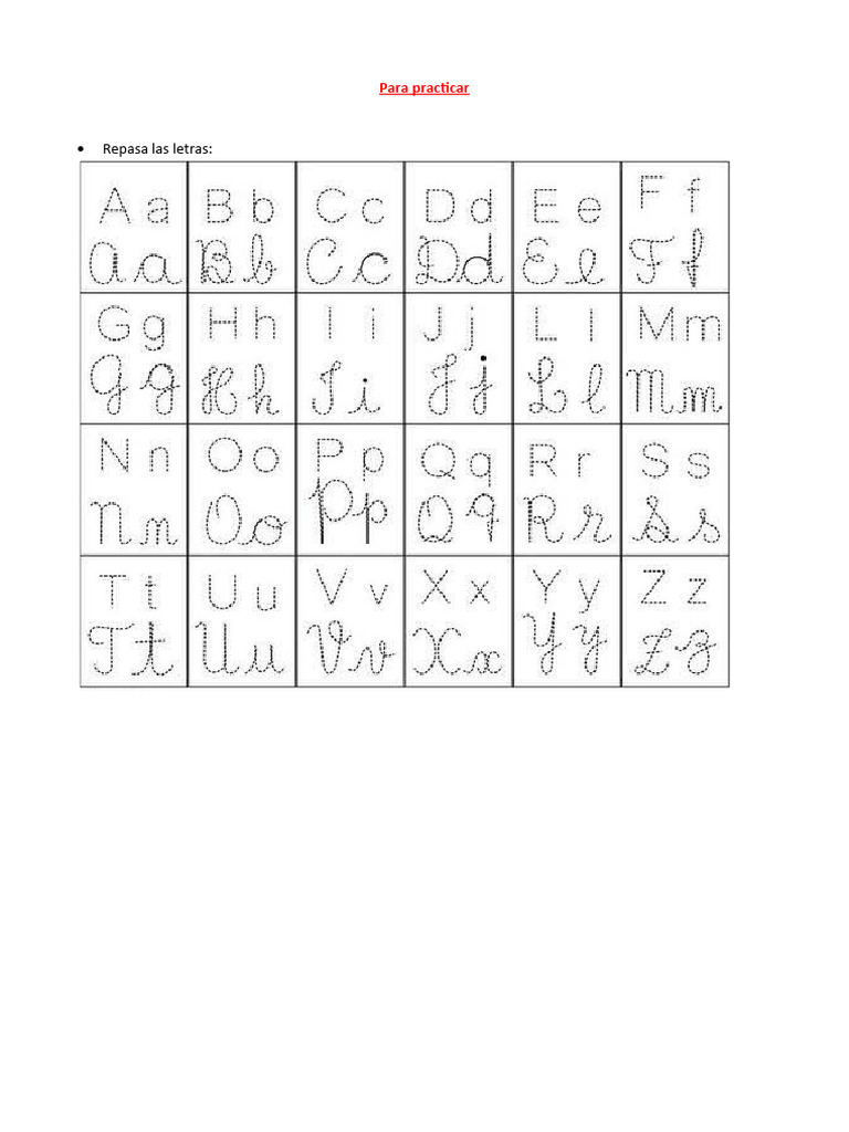 Para Practicar LETRA CURSIVA | PDF