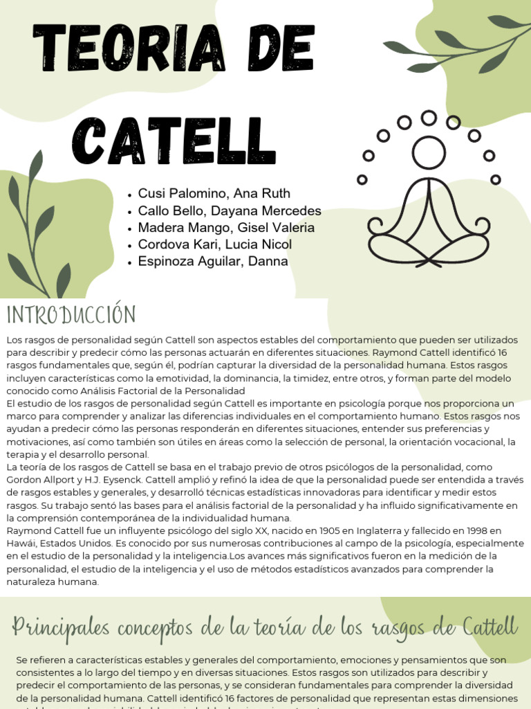 Teoria de Catell | PDF | Sicología | Ciencias del comportamiento