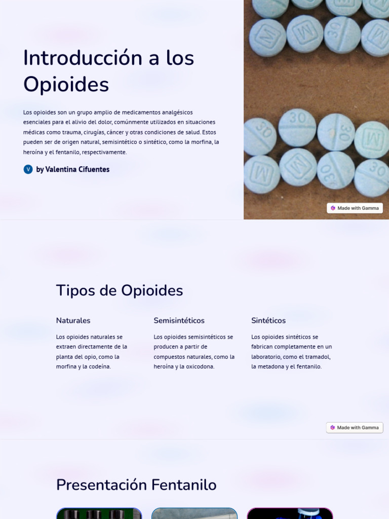 Introduccion A Los Opioides | PDF | Fentanilo | Opioide