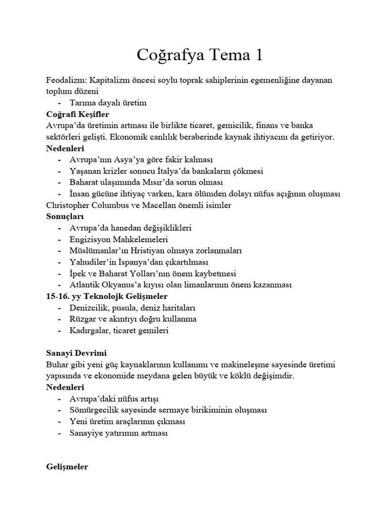 Coğrafya Tema 1 Ib | PDF