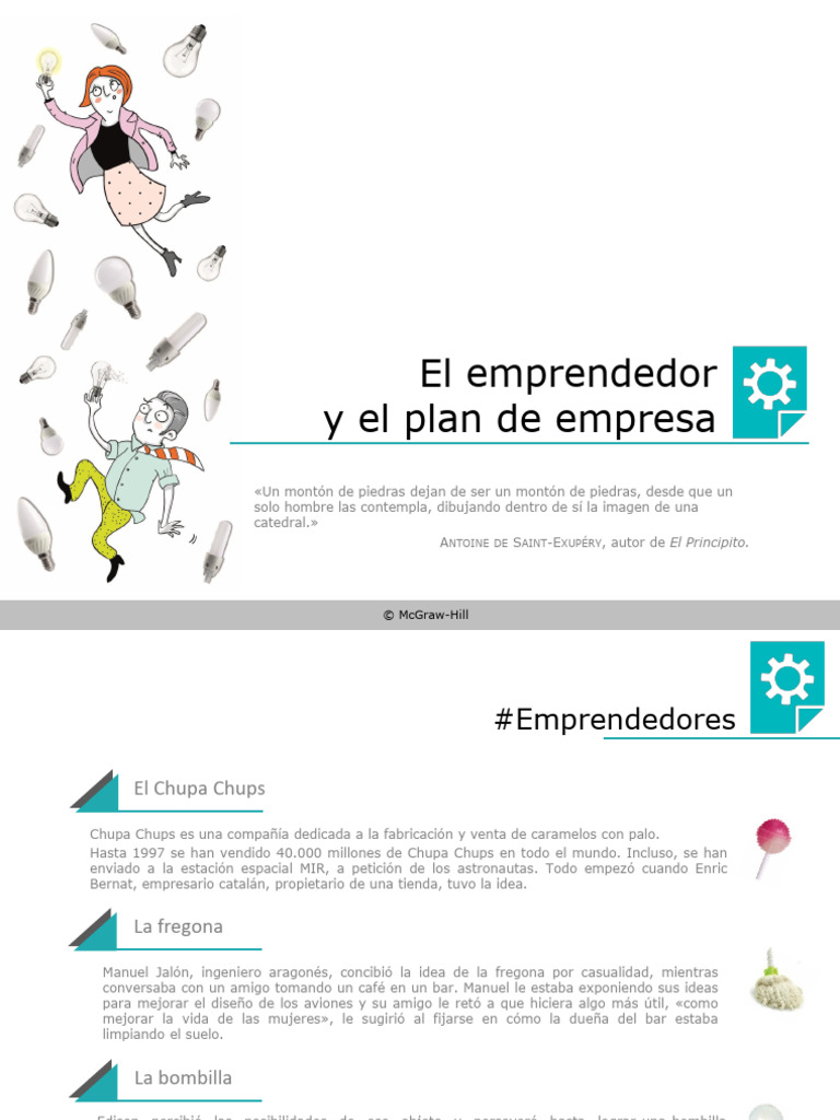 UT1. El emprendedor y el plan de empresa TEMARIO | PDF | Plan de negocios | Business