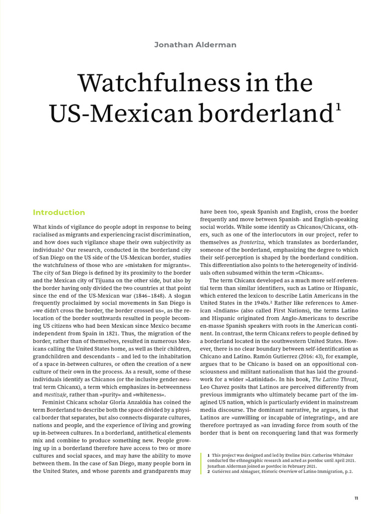 Watchfulness in The US-Mexican Borderland | PDF | Chicano | Hispanic ...