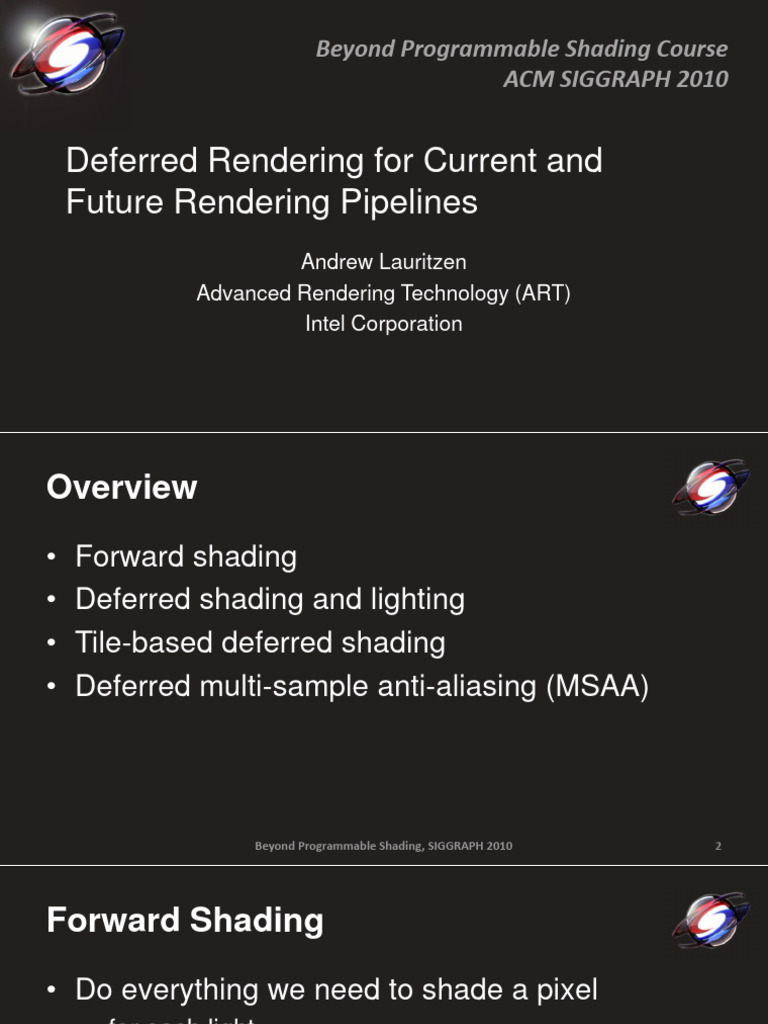 Lauritzen Deferred Shading Siggraph 2010 Pdf Shader Rendering Computer Graphics 6876