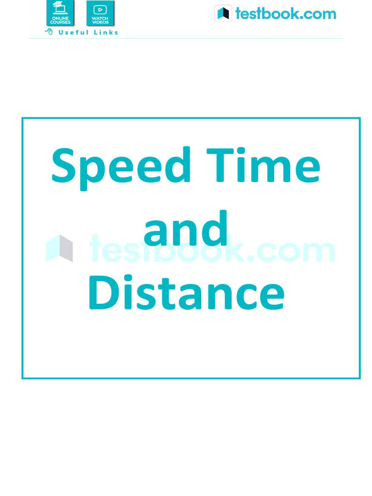 Speed Time and Distance - Part 1 | PDF | Speed | Train
