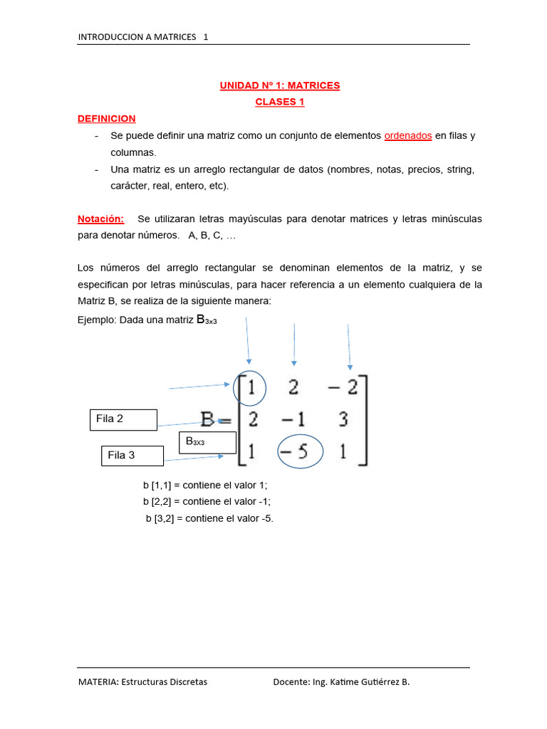 Introduccion Matriz | PDF | Matriz (Matemáticas) | Análisis funcional