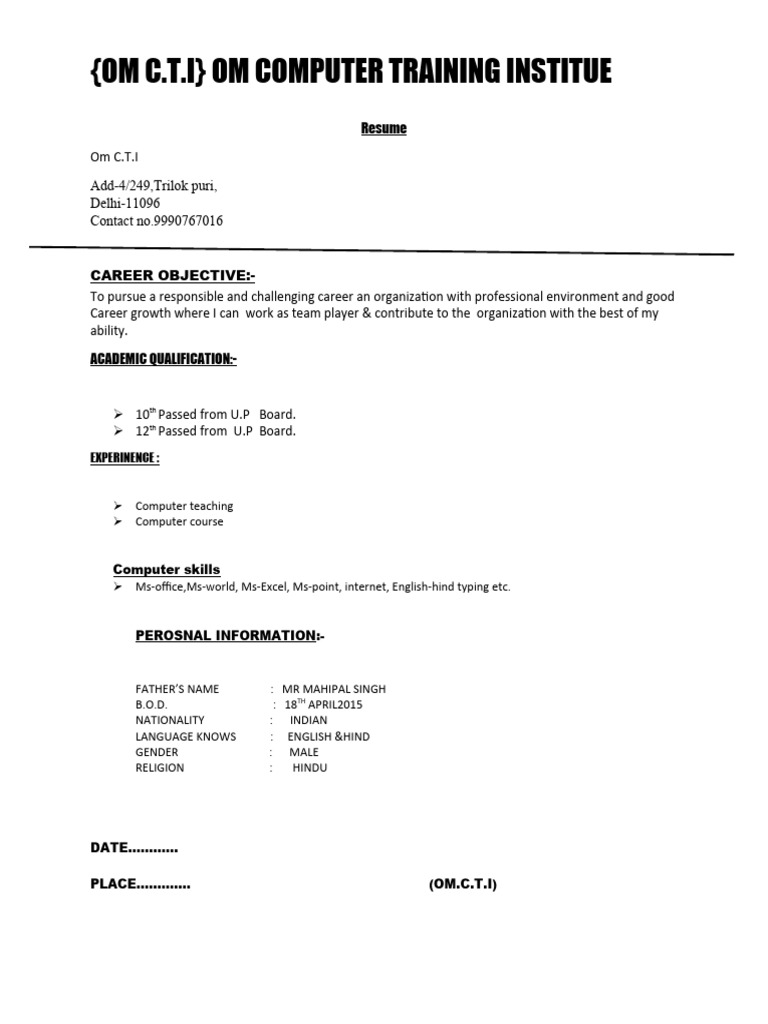 Resume Anjali | PDF | Career & Growth